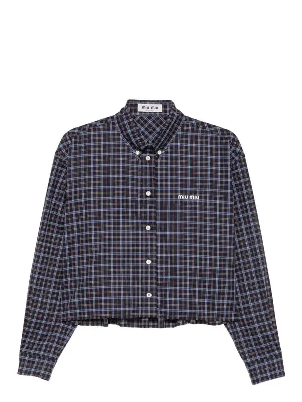 Miu Miu Tartan Cropped Shirt - Multicolor