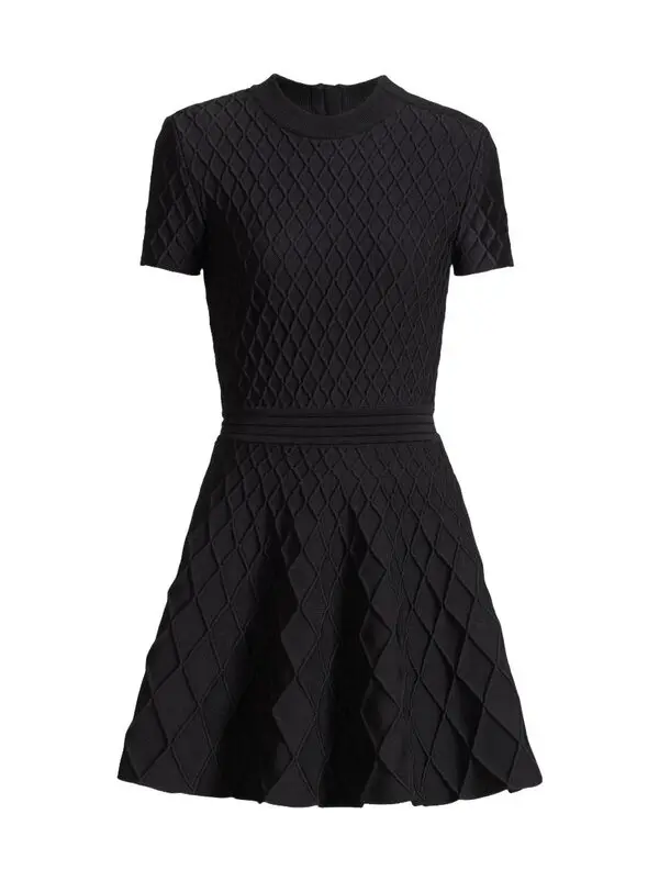 Balmain Quilted Effect Flared Mini Dress - Multicolor