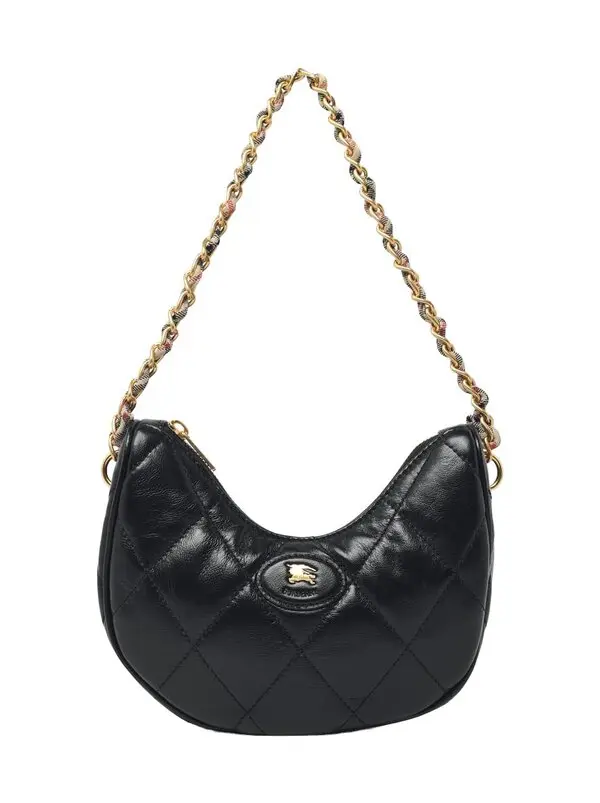 Burberry Horseshoe Leather Shoulder Bag - Black