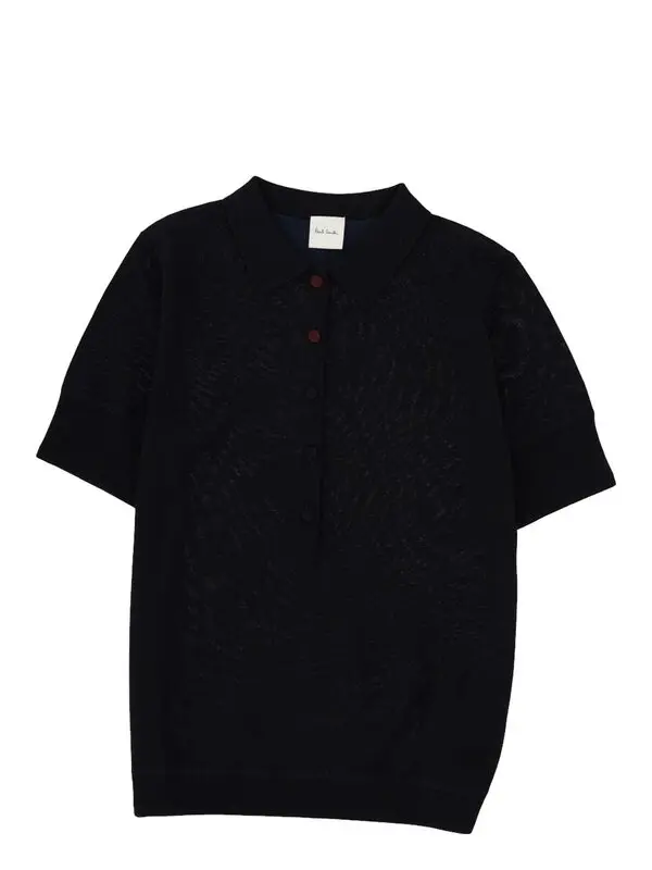 Paul Smith Maglia Polo In Lana Merino - Blue