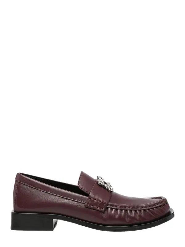 ROGER VIVIER Viv Moc Strass Leather Loafers - Multicolor