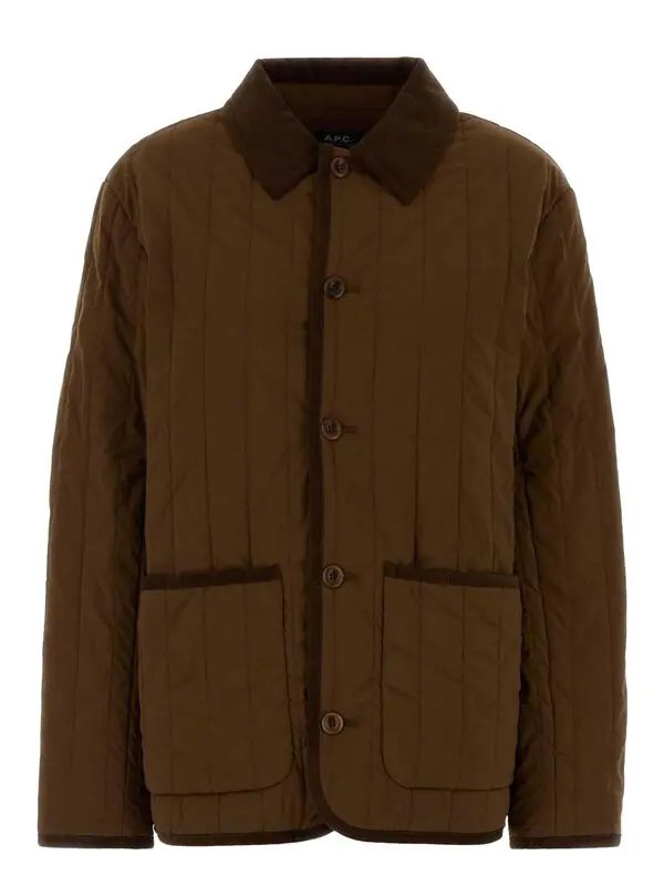 A.p.c. Stretch Nylon Leone Jacket - Brown