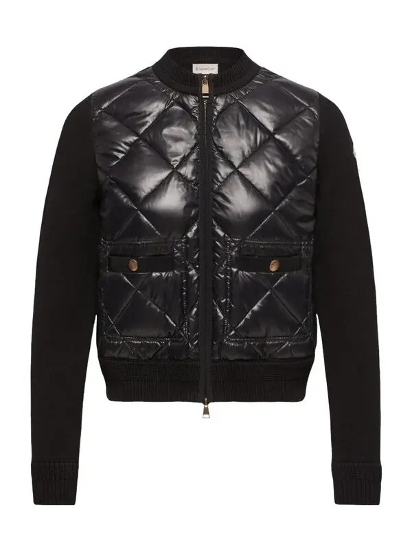 Moncler Wool And Nylon Padded Cardigan - Multicolor