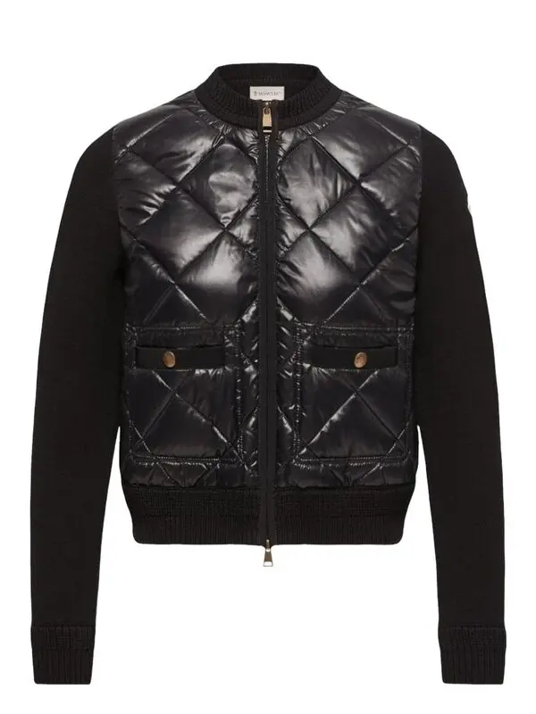 Moncler Wool And Nylon Padded Cardigan - Multicolor