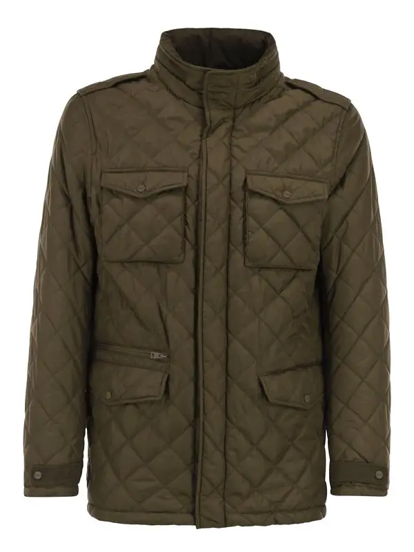 Herno Field Jacket With Diamond Quilting - Multicolor