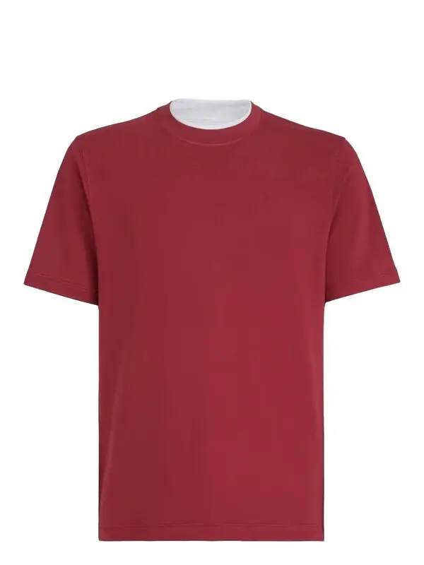 Brunello Cucinelli T-shirt With Faux-layering - Multicolor