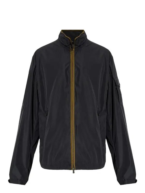 Moncler Lightweight High Neck Zip Up Jacket - Black