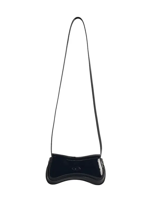 DIESEL® Play Xs' Crossbody Bag In Glossy Polyurethane - Black