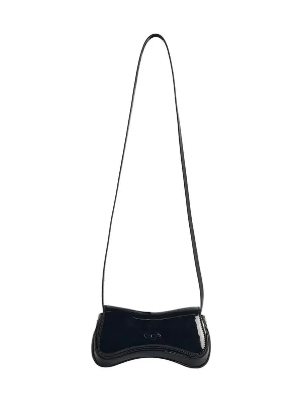 DIESEL® Glossy Polyurethane Cross Body Bag - Black