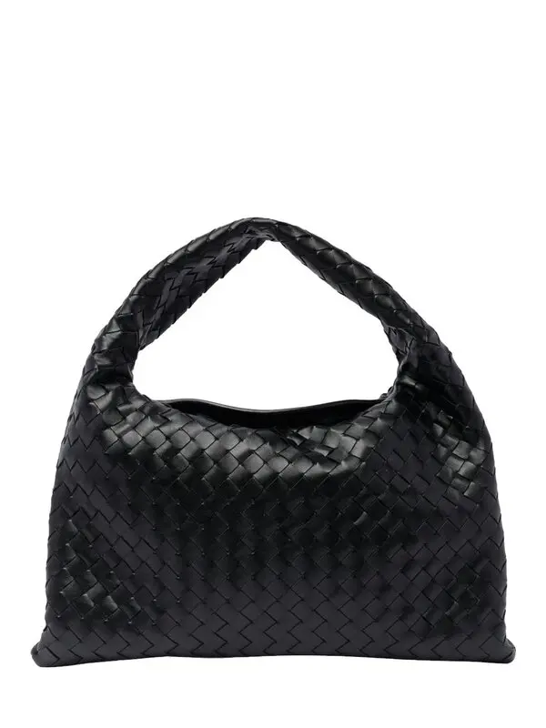 Bottega Veneta Hop Woven Leather Bag - Black