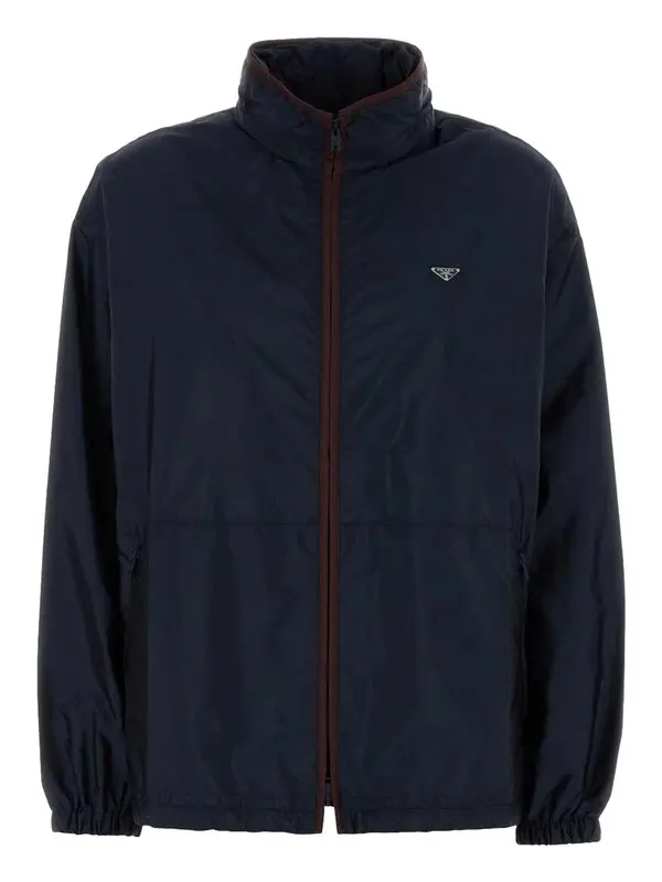 Prada Re-nylon Windbreaker Jacket With Hood - Red