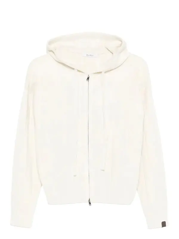 Max Mara Cashmere Zip Up Hooded Cardigan - Multicolor