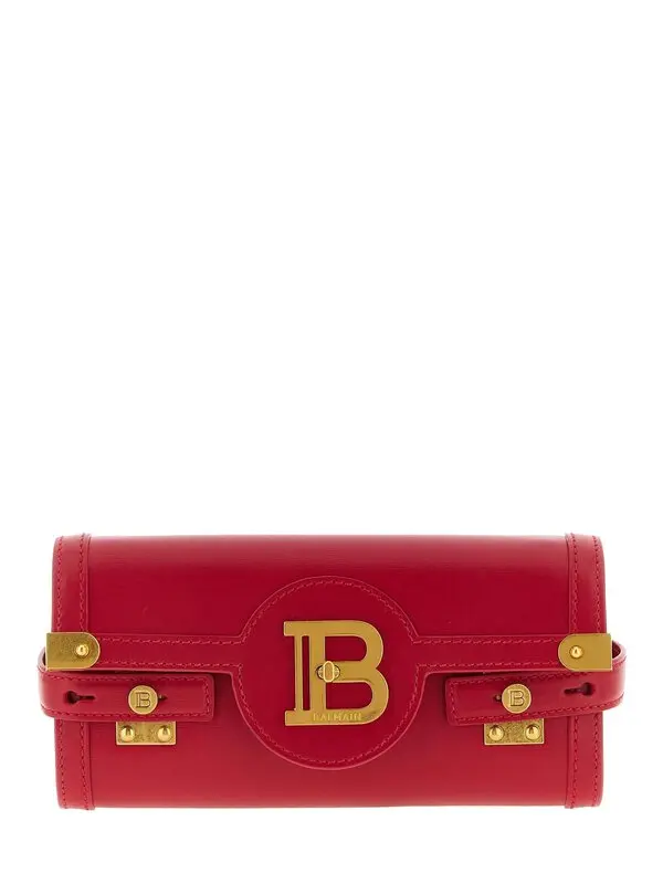 Balmain B-buzz 23 Leather Clutch - Pink