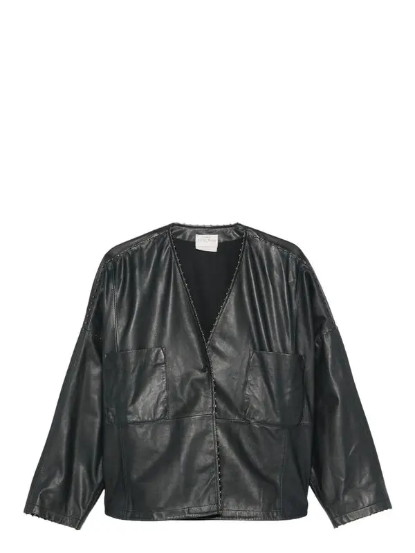 FORTE_FORTE Leather Kimono Jacket - Multicolor