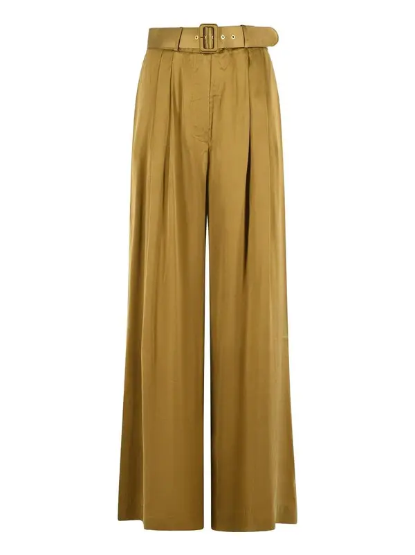 Zimmermann Silk Tuck Pants - Green