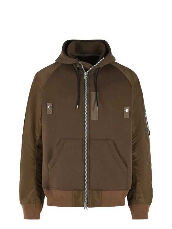 Sacai Cotton Blend Sweatshirt - Brown