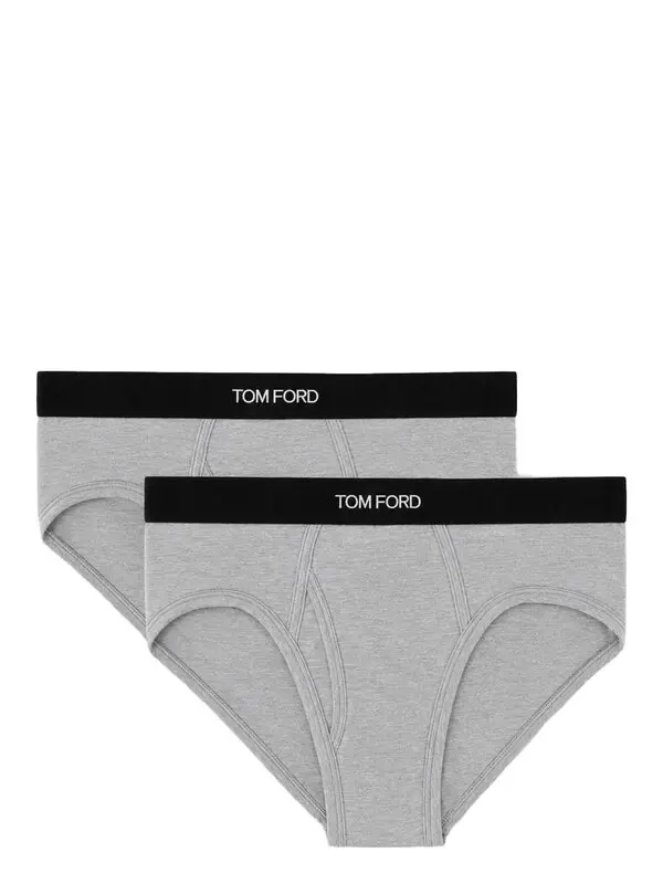 TOM FORD Bi-pack Slip In Cotone Con Logo - Gray