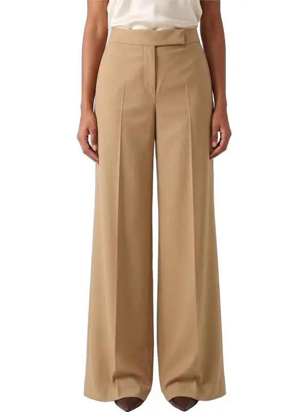 Max Mara Wide-leg Virgin Wool And Silk Trousers - Cream