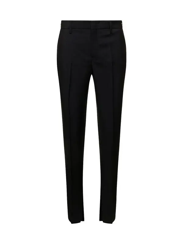Gucci Slim Pants With Horsebit Detail In Mohair And Wool - Multicolor
