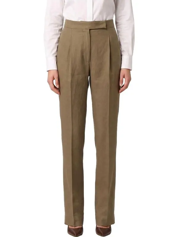 Max Mara Cotton Tailored Trousers - Brown