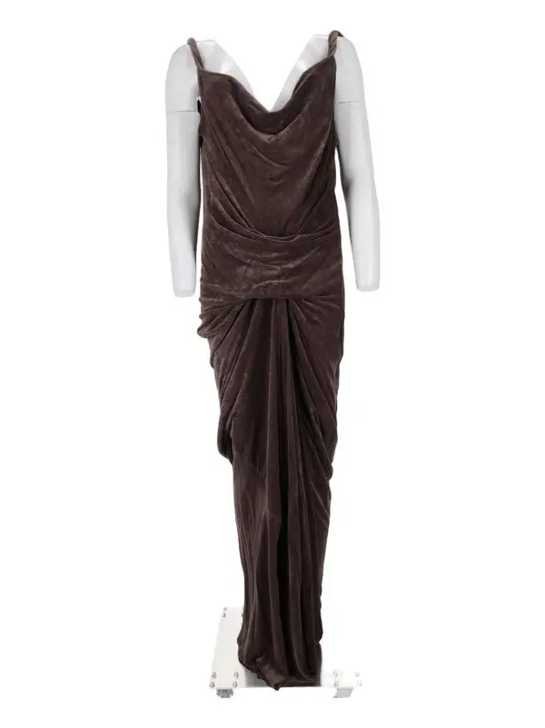 Rick Owens Silk-blend Draped Evening Dress - Gray