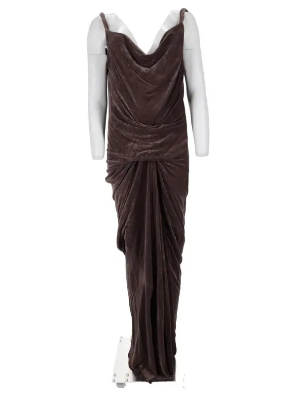 Rick Owens Silk-blend Draped Evening Dress - Gray
