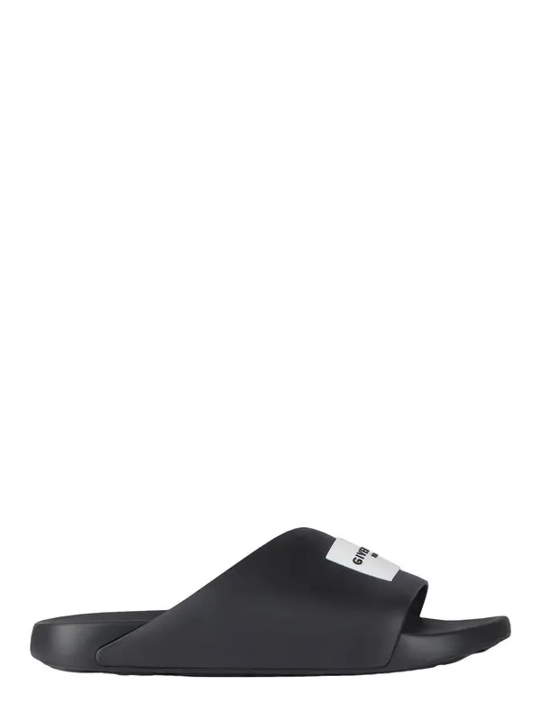 Givenchy Rubber Label Slide Flat Mules - Black