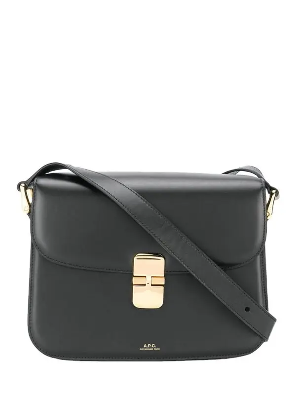 A.p.c. Calf Leather Cross Body Bag - Black
