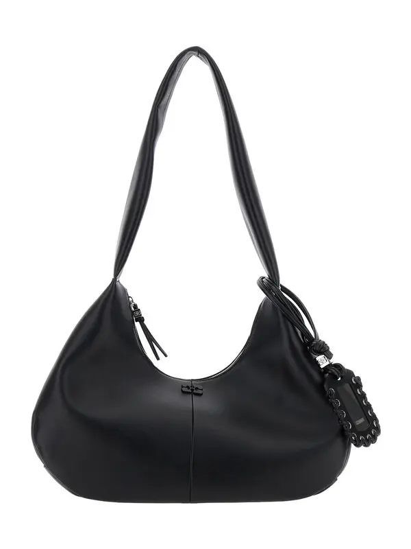 GANNI Shoulder Bag 'bou Bag Hobo Medium' With Shoulder Strap And Removable Black Leather Logo Patch For - Multicolor