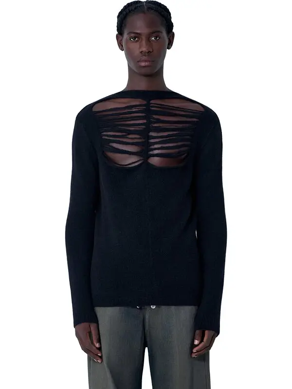 Rick Owens Wool-blend Knit Top - Black