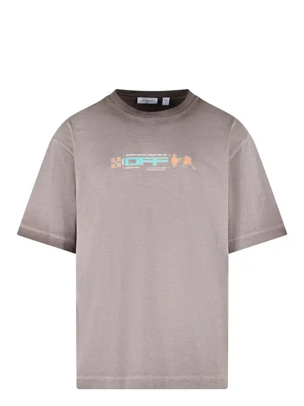 Off-White Archigeography 3 Arrow' Beige Cotton T-shirt - Cream