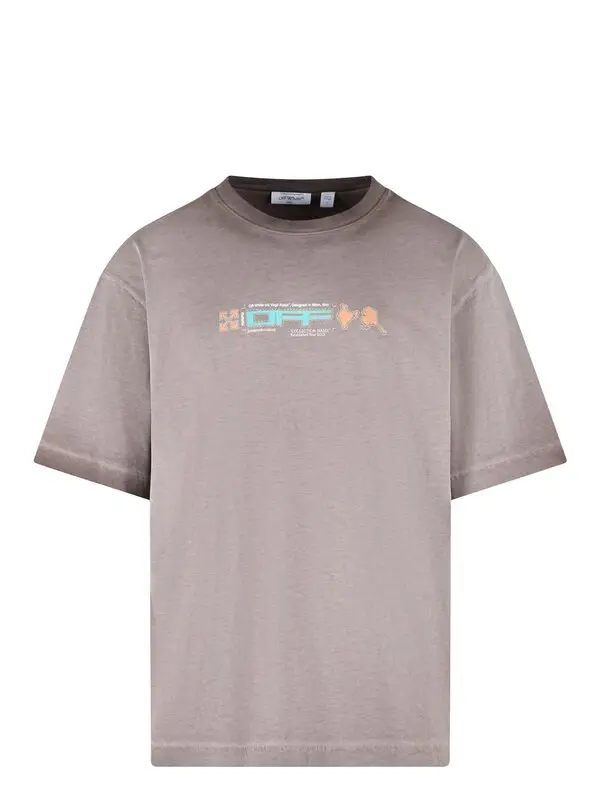 Off-White Archigeography 3 Arrow' Beige Cotton T-shirt - Cream