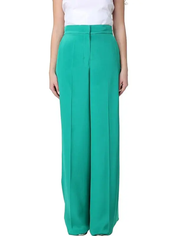 Max Mara Silk Palazzo Trousers - Green