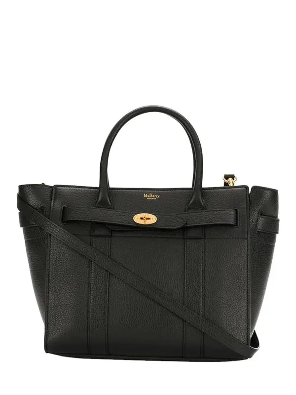 Mulberry Leather Tote Bag - Black