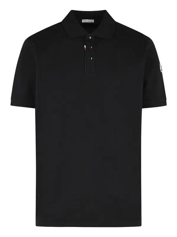 Moncler Cotton Polo Shirt - Black