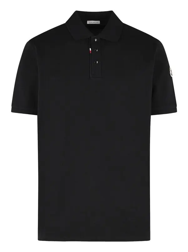 Moncler Cotton Polo Shirt - Black