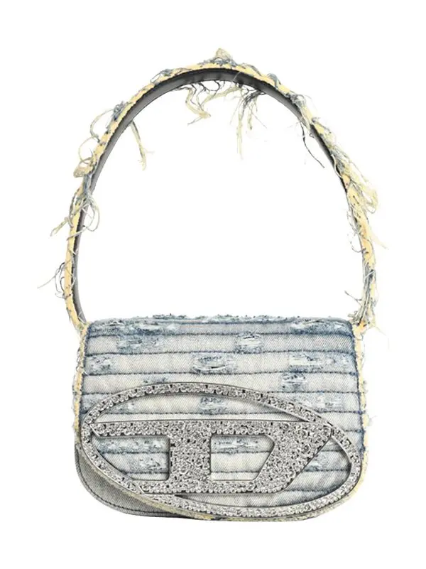 DIESEL® 1dr Shoulder Bag In Light Leather And Tela - Blue