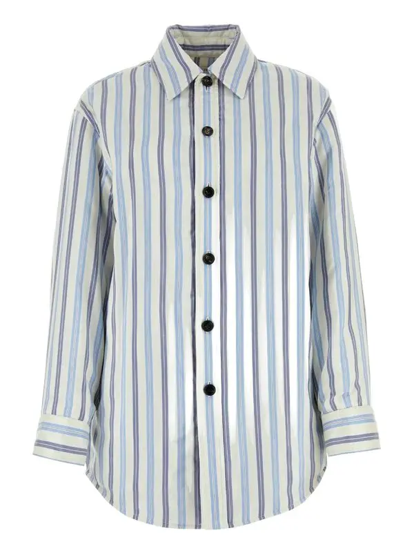 Bottega Veneta Embroidered Silk Oversize Padded Shirt - Multicolor