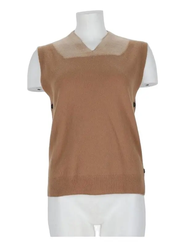 MAISON MARGIELA Virgin Wool Knit Vest - Brown
