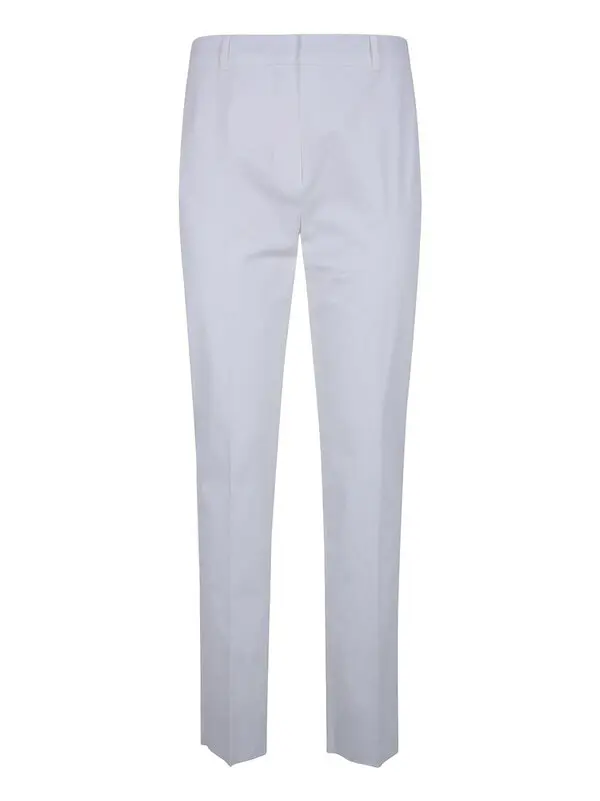 Max Mara Stretch Cotton Slim Fit Trousers - White
