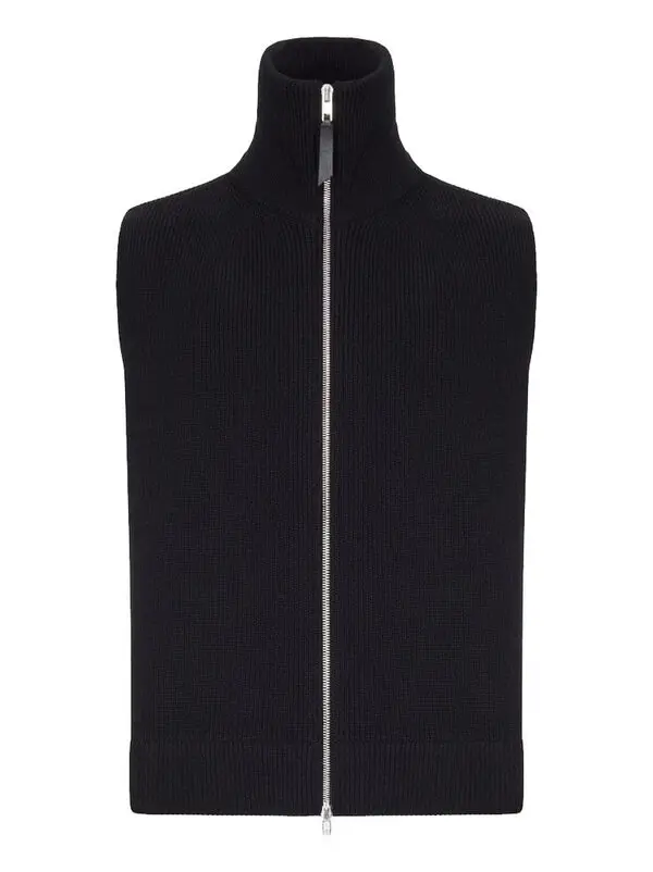 MAISON MARGIELA Zip Knit Gilet - Black