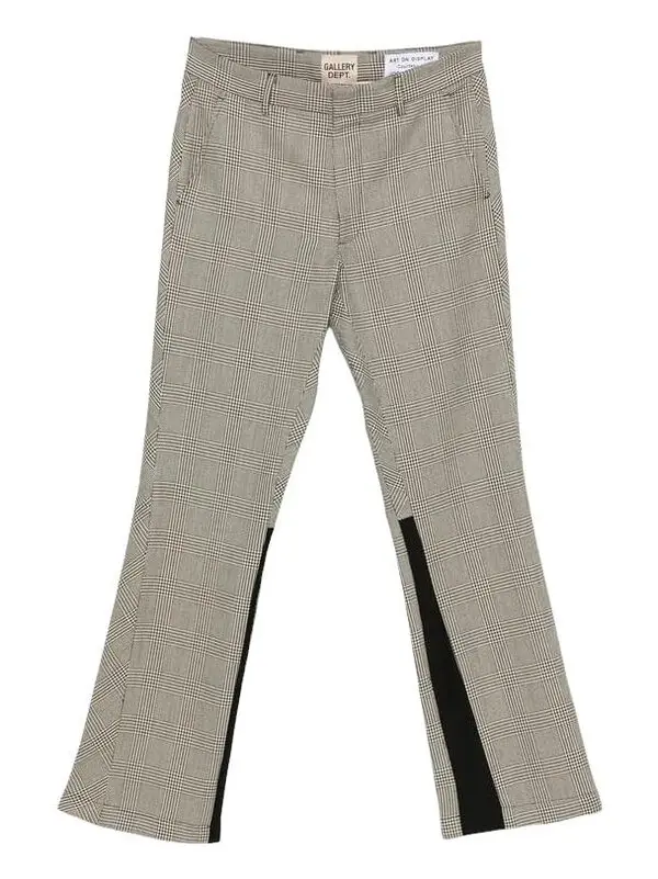 GALLERY DEPT. Check Pattern Paneled Straight-leg Trousers - Cream