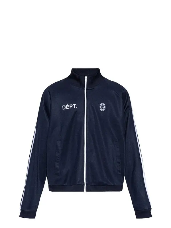 GALLERY DEPT. Logo-embroidered Striped-sleeves Zip Fastening Jacket - Blue
