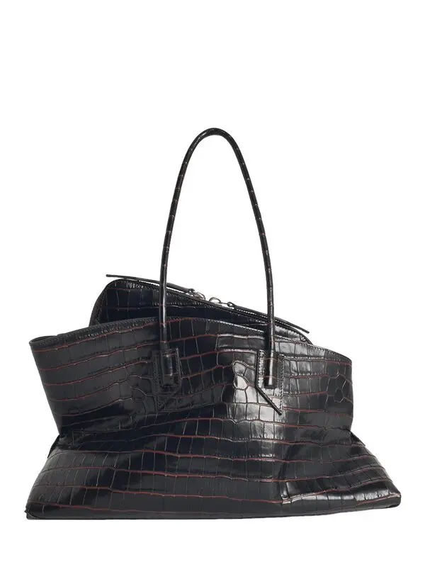 Attico La Passeggiatacoffee' Medium Leather Bag - Brown
