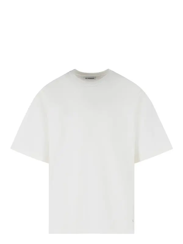 JIL SANDER Black Cotton T-shirt - White