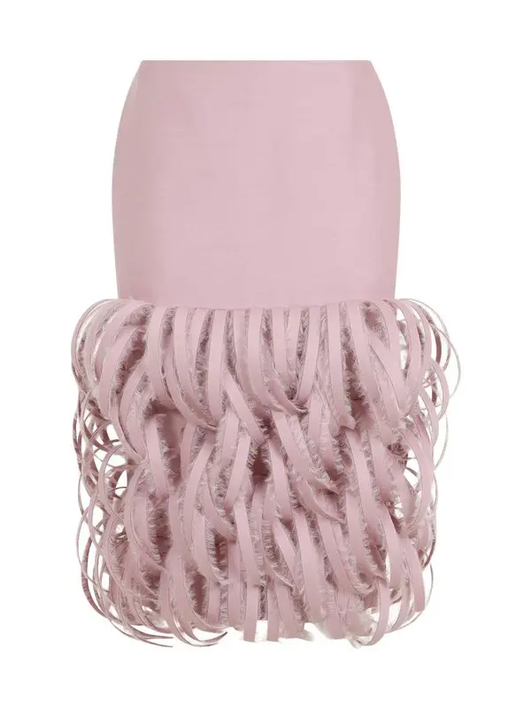 Balenciaga Fluffy Feather Pencil Skirt - Multicolor