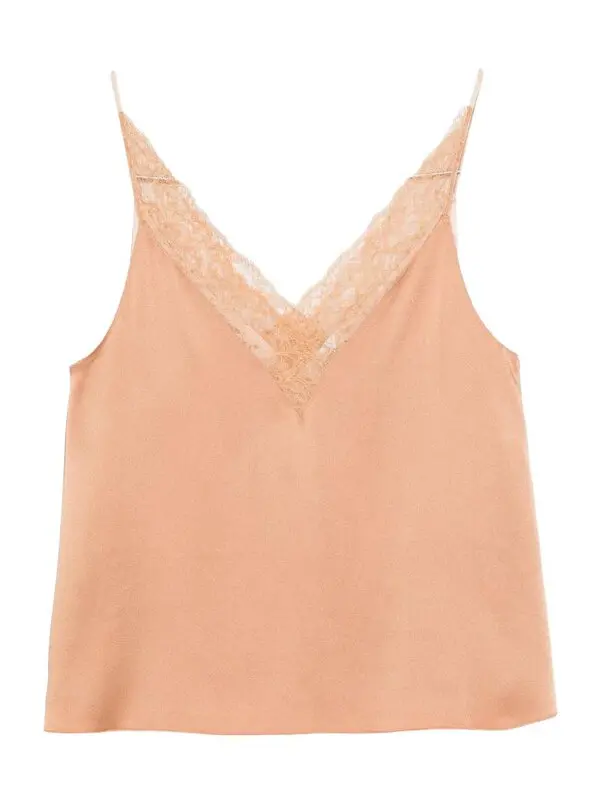 FORTE_FORTE Lace Detail V-necked Top - Multicolor