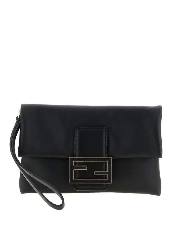 Fendi Mamma Baguette' Pouch - Black