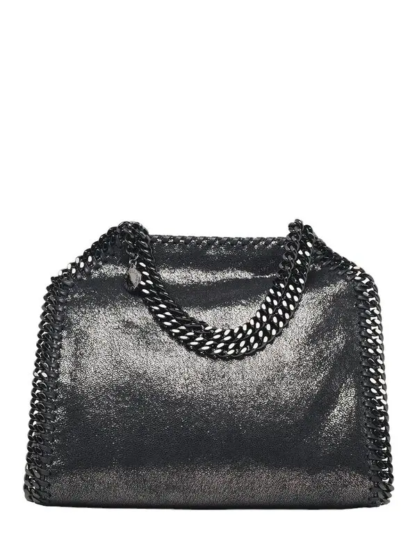Stella McCartney Falabella Tote' Mini Bag In Dark Navy Shiny Dotted Eco - Blue