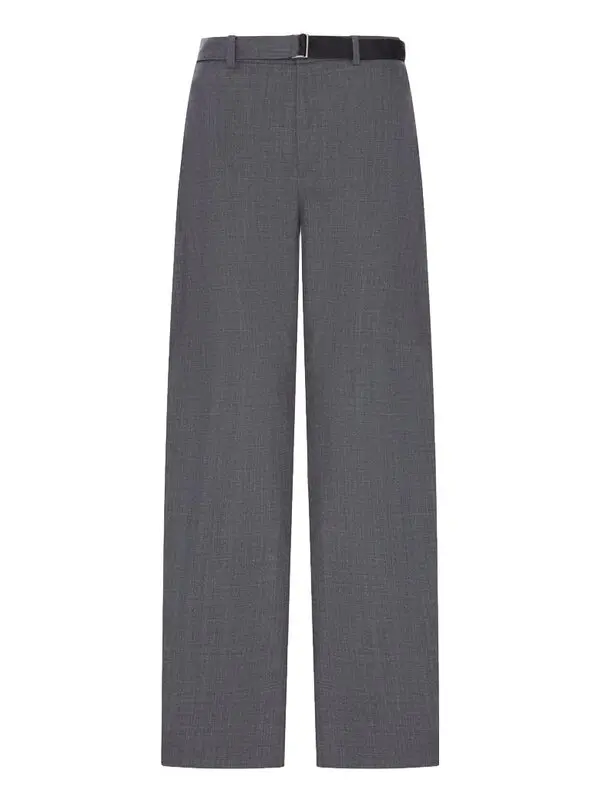 Sacai Wool-blend Belted Trousers - Gray